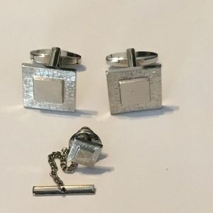 Foster | Accessories | Vintage Fosters Silver Tone Cuff Link Tie Pin ...